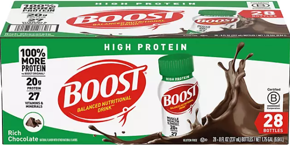 BOOST 20g High Protein Nutritional Drink, Chocolate 8 fl. oz., 28 ct ...